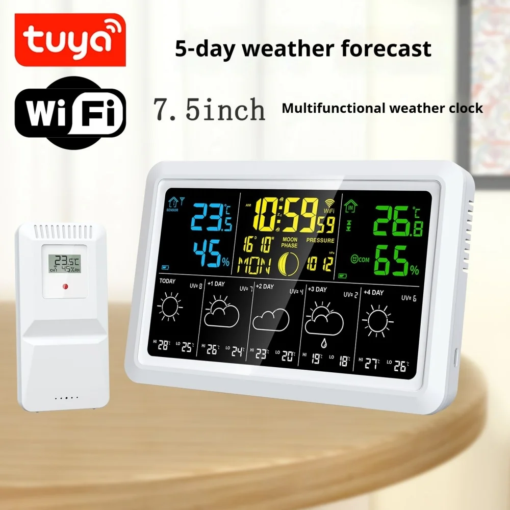 Tuya WIFI Weather Clock Weather Forecast Thermometer and Hygrometer ...