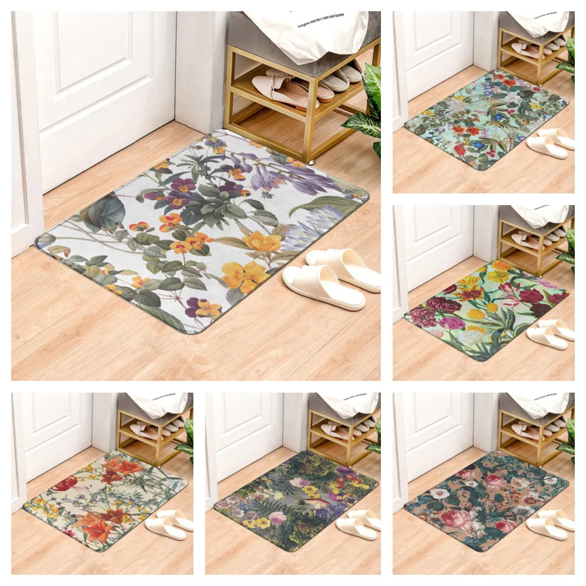 Beautiful-Flowers-Entrance-Door-Floor-Mat-Door-Mat-Non-Slip-Foot-Pad ...