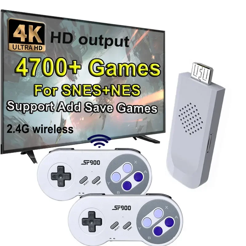 HD-Video-Game-Consoles-para-NES-e-SNES-Controlador-sem-fio-Super ...