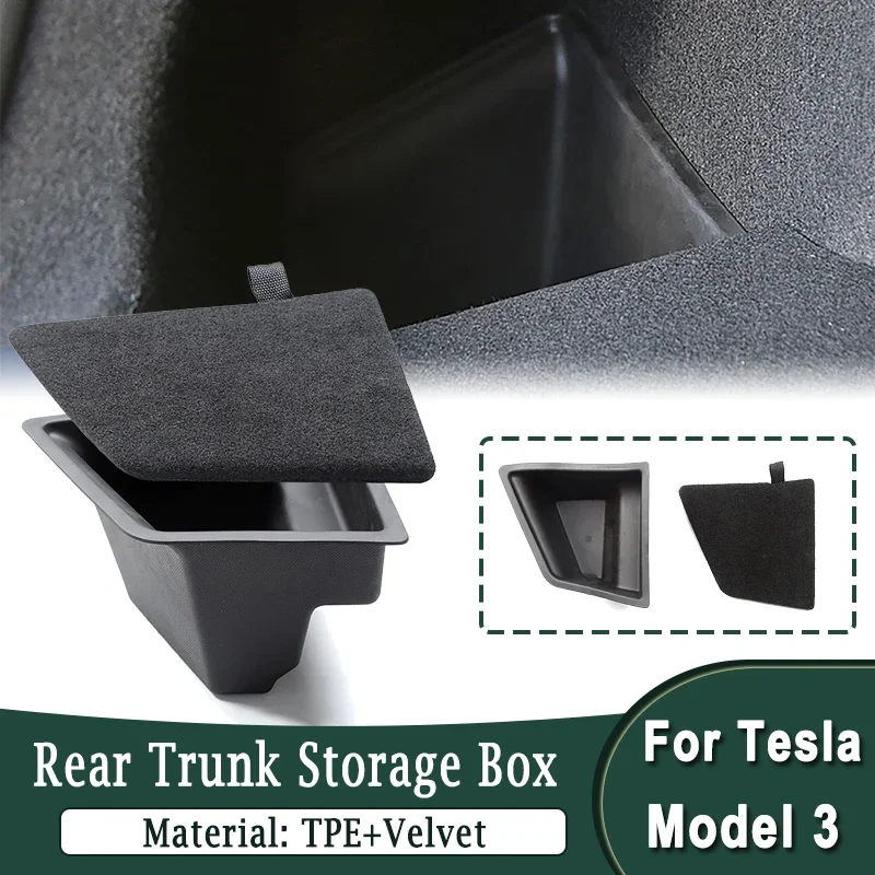 For-Tesla-Model-3-2016-2022-Rear-Trunk-Organizer-Storage-Box-Custom ...