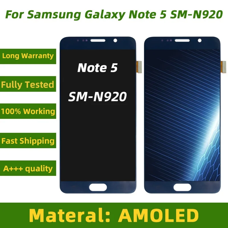 AMOLED LCD NO Frame for Samsung Galaxy Note 5 display SM-N920 n920f ...