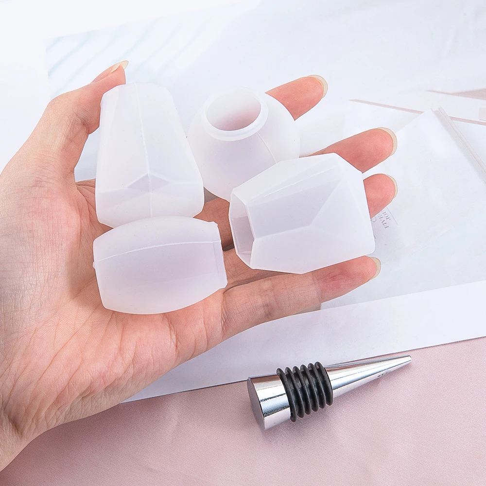 5pcs-set-Silicone-Mould-Wine-Bottole-Stopper-Resin-Mold-Geometric ...