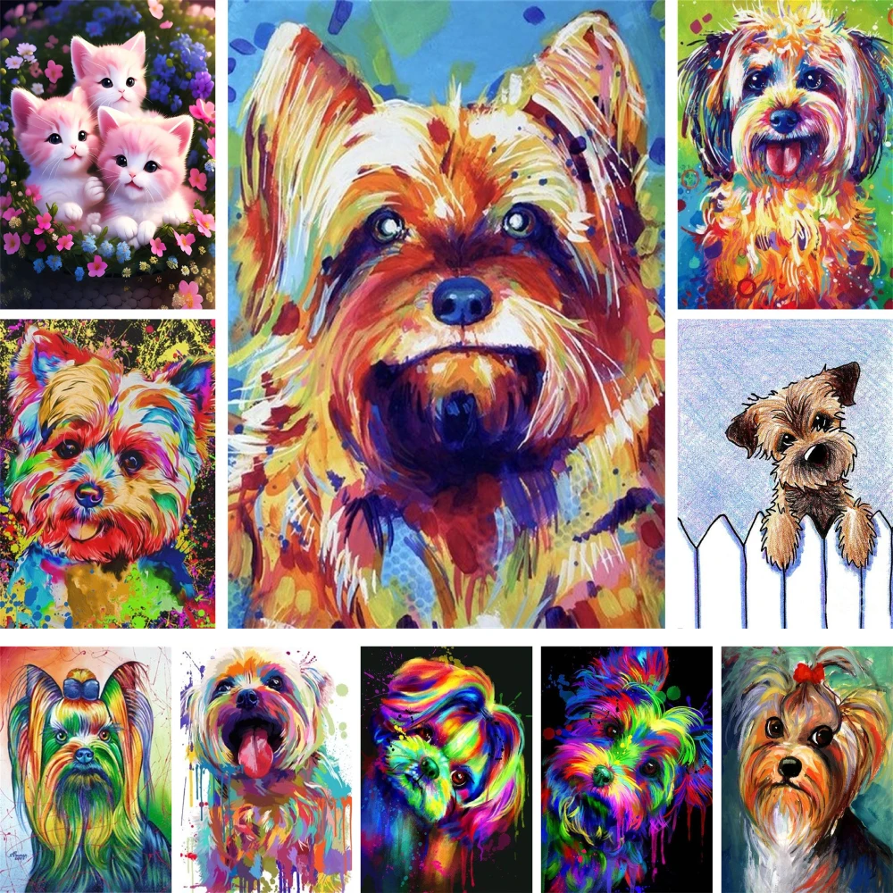Animals-Pet-Dog-Painting-By-Numbers-Set-Oil-Paints-50-70-Picture-By ...