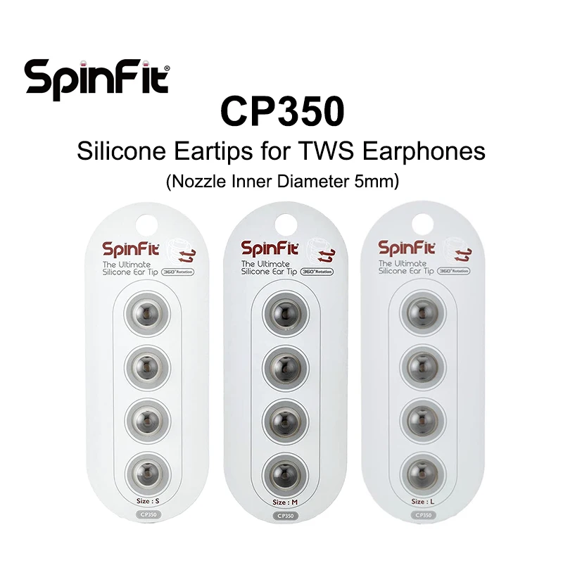 SpinFit CP350 Patented Silicone Eartips for Replacement – True Wireless ...