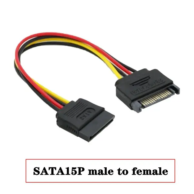 20cm Power 6Pin 8Pin 4Pin 15Pin SATA Male to 4Pin IDE Molex Female 15Pin SATA Female Power Cable ...