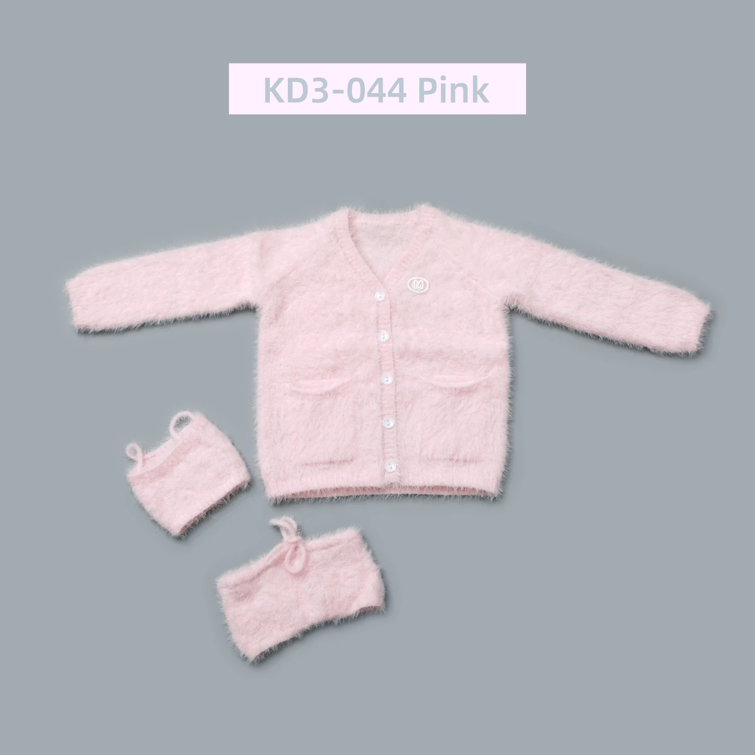 1/3 1/4 in stock fluffy outfits cardigan+ vest+ pants clothes set 58 ...