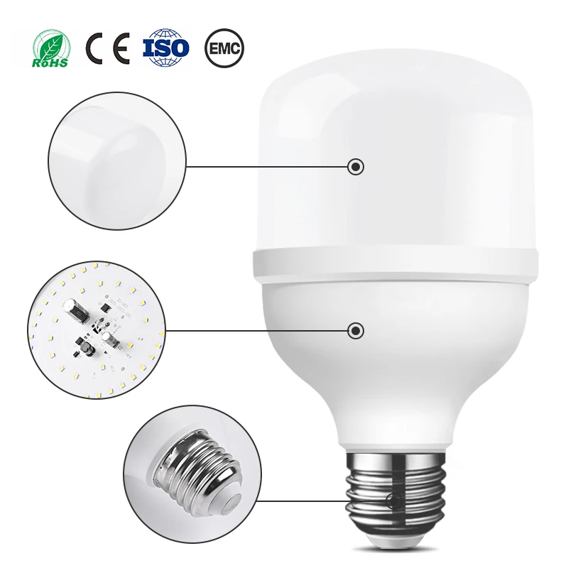New 5W/10W/15W/20W Super Bright LED Bulb Lamps E27 Light Bulb 220V 110V ...