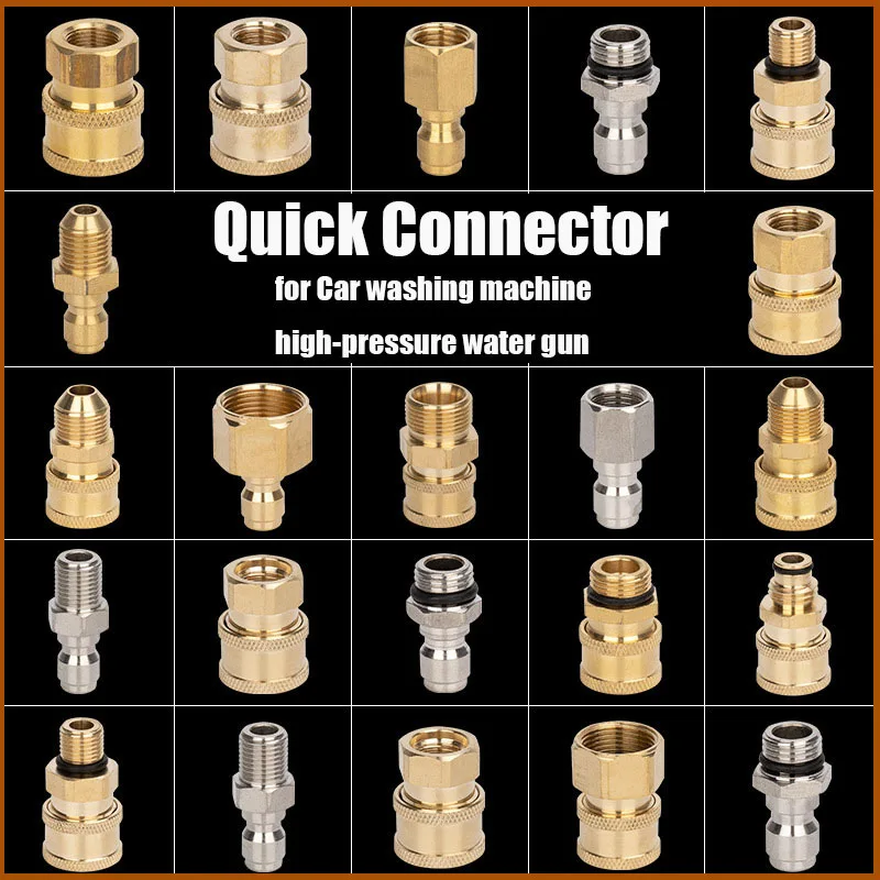 1/4" Brass High Pressure Quick Connector Car washer Adapter Foam kettle ...