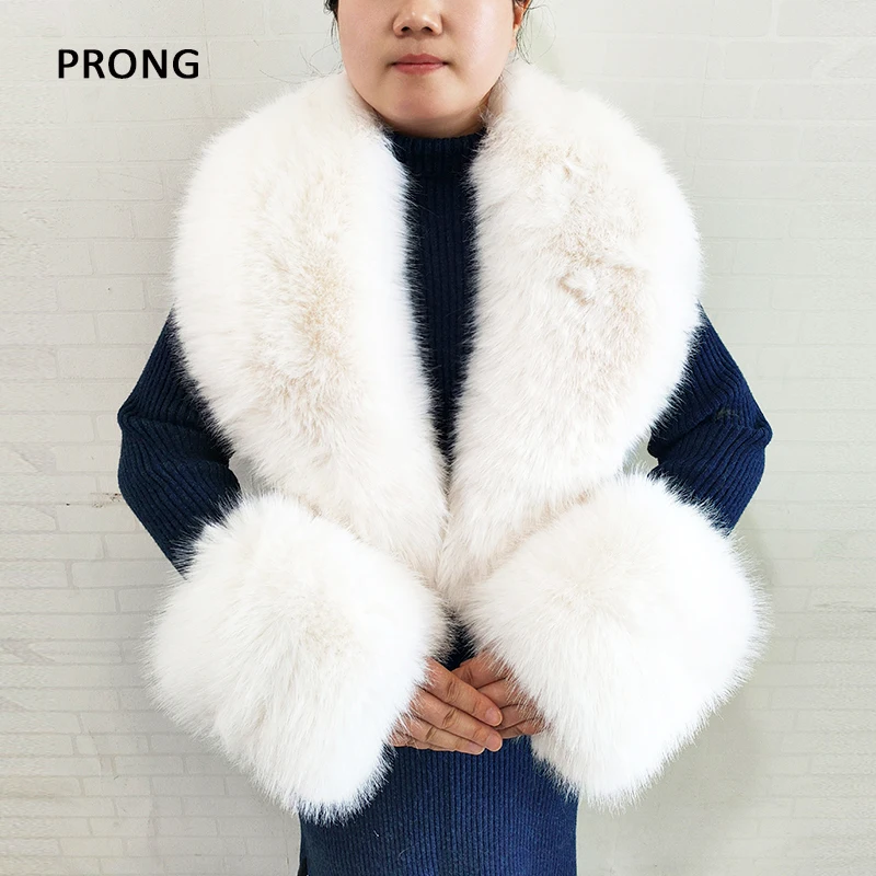 Faux-Fur-Collar-And-Cuffs-Set-Women-Winter-Coat-Artificial-Fur-Large ...