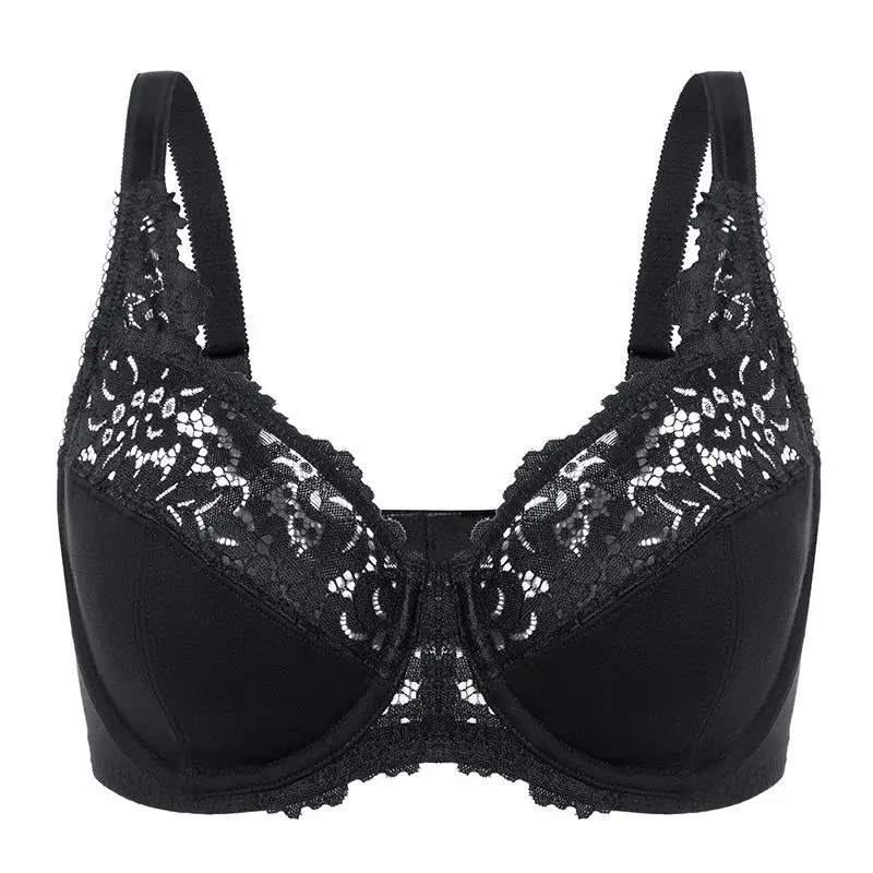 Plus Lace Women Bras Lady Curve Sexy Underwire Full Coverage ...