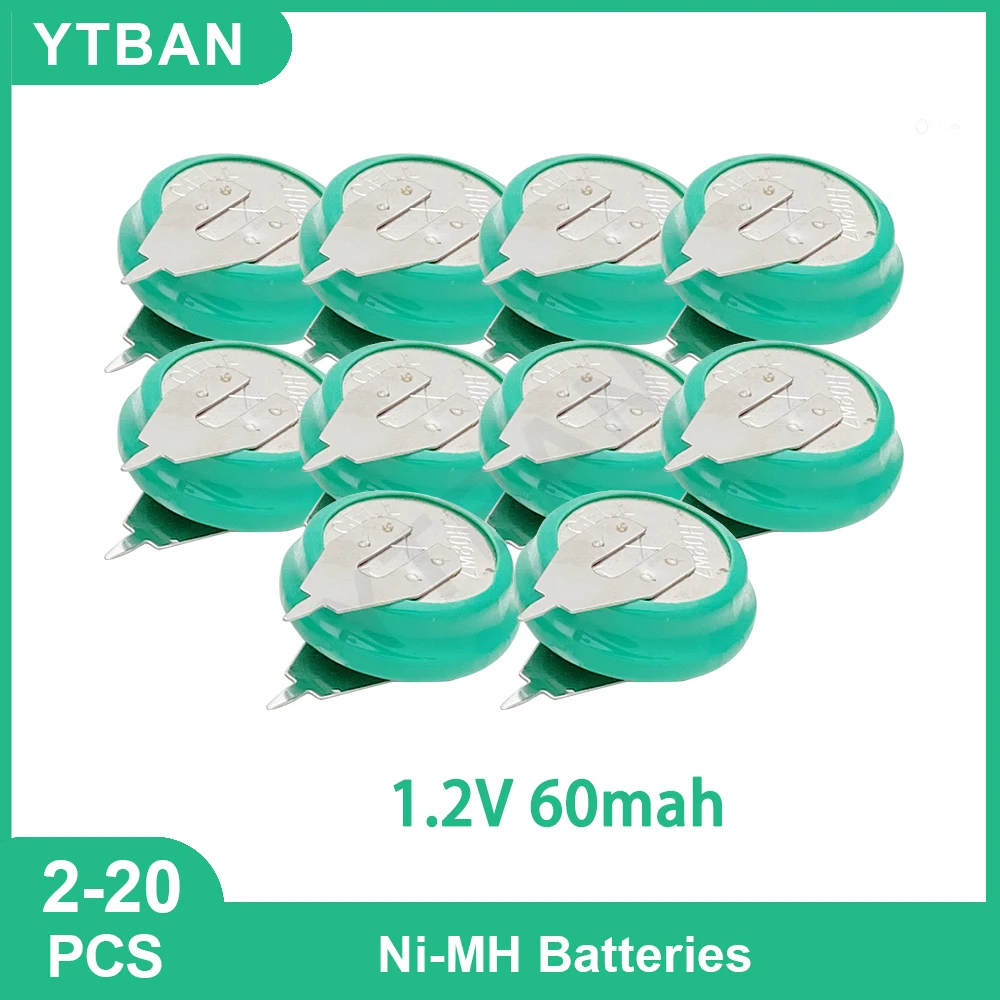 2-20PCS-1-2V-60mAh-Ni-MH-Rechargeable-Battery-Button-Coin-Cell-with ...