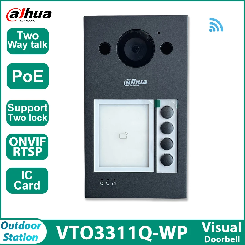 Dahua Multi-language VTO3311Q-WP PoE IP Villa Doorbell Video intercom ...