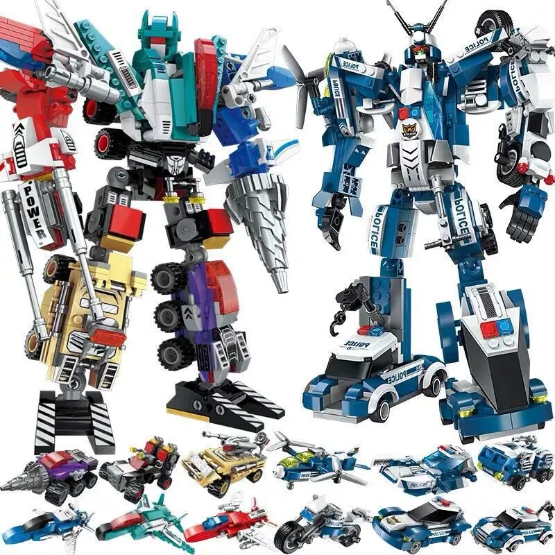 Transforming Robot Building Blocks can be Combined in variety of ways ...