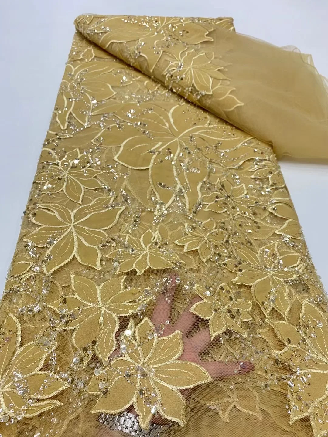 2025High Quality African Nigerian Lace Fabric Embroidered Tulle Net ...