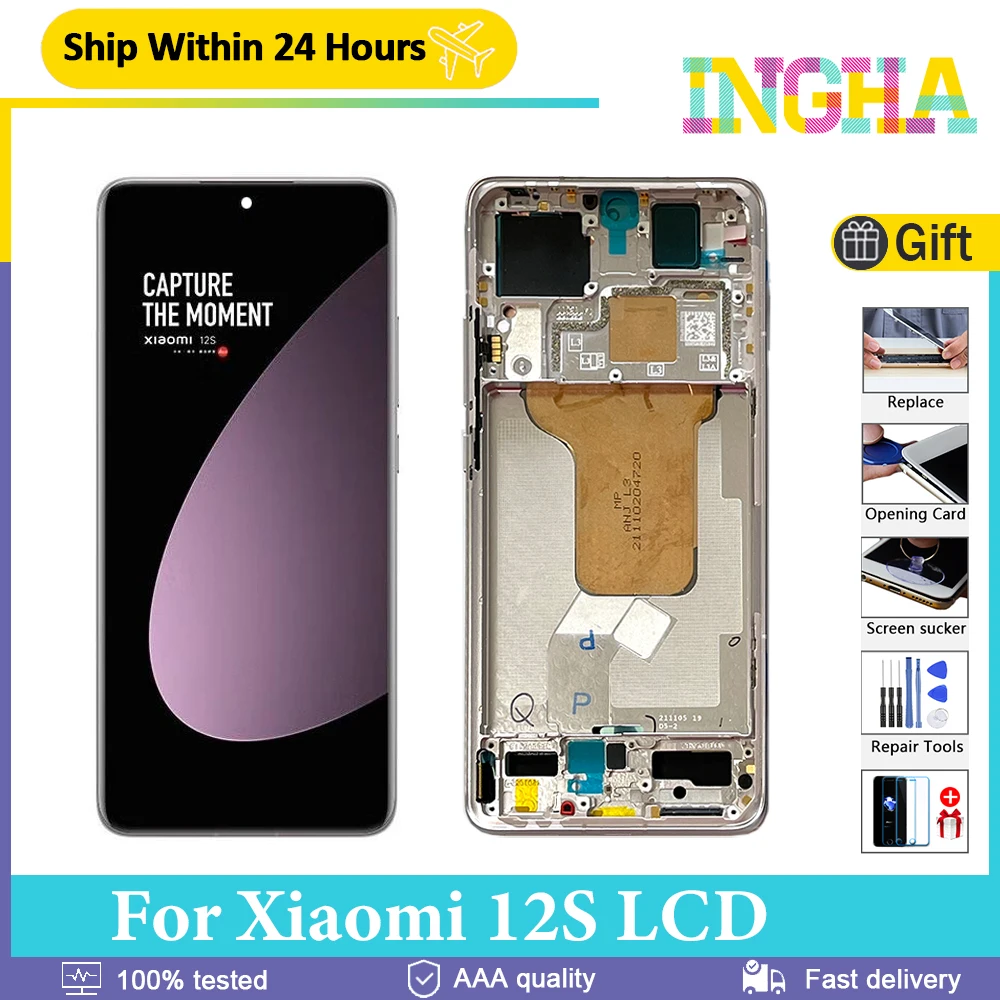 Original AMOLED For Xiaomi 12S LCD Display Touch Screen Digitizer ...