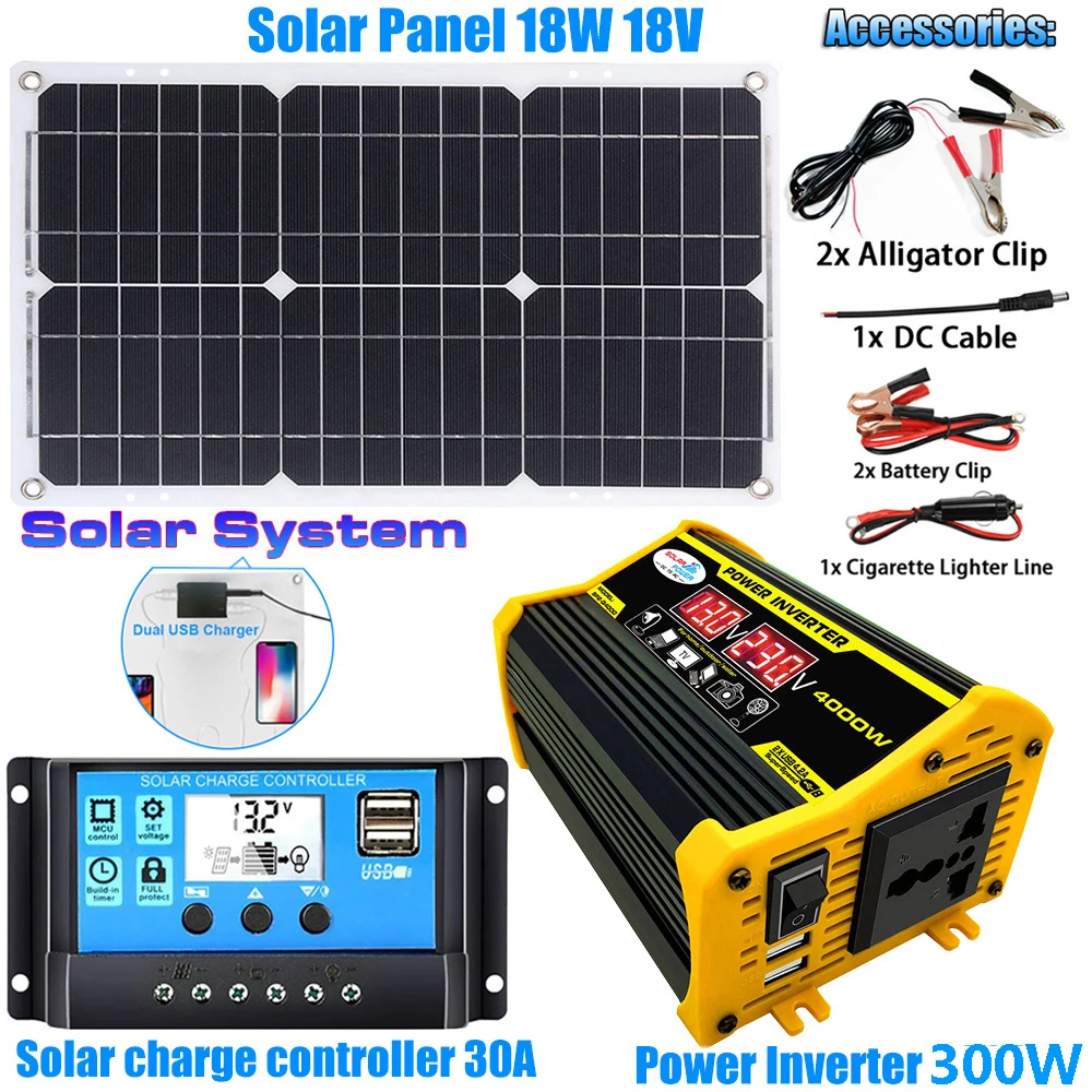 Solar-System-Combination-Inverter-Controller-Solar-Panel-12V-to-220V ...
