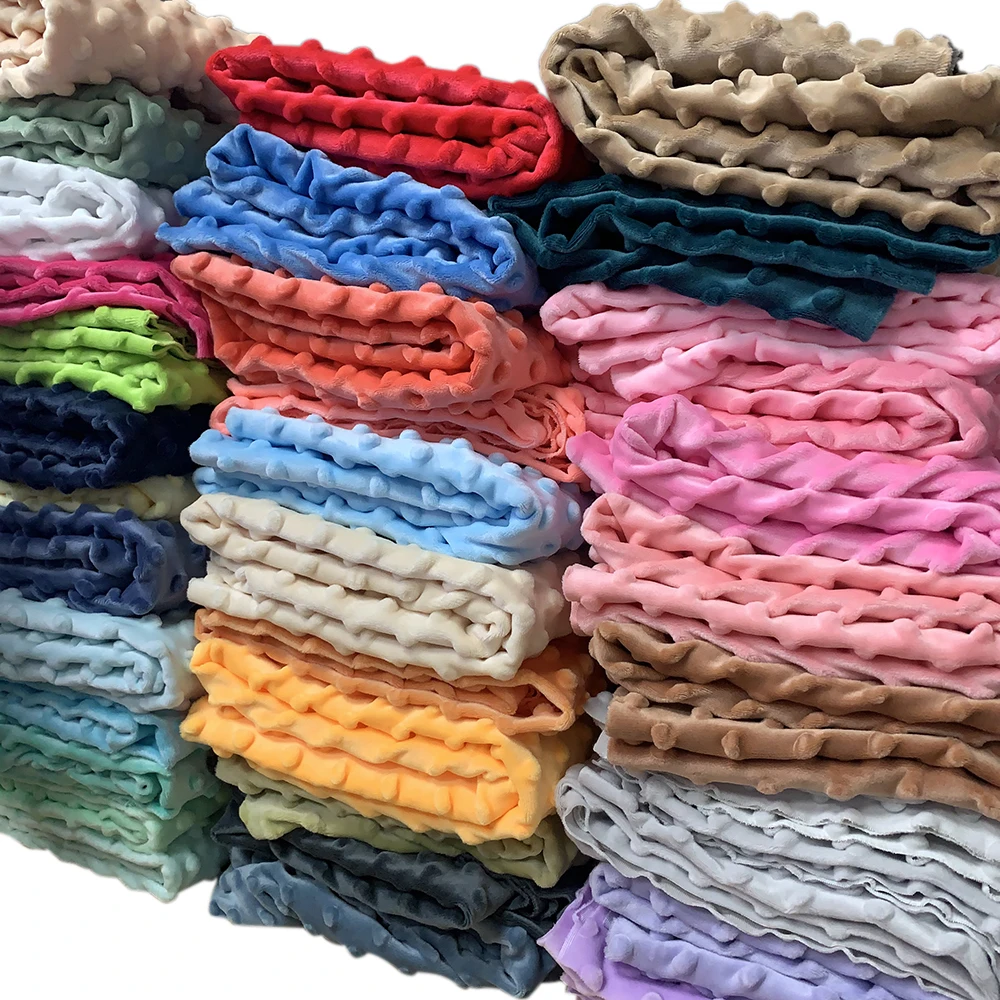 Dot-Minky-Fabric-For-Baby-Comfort-Blankets-1mm-Pile-Length-Polyester ...