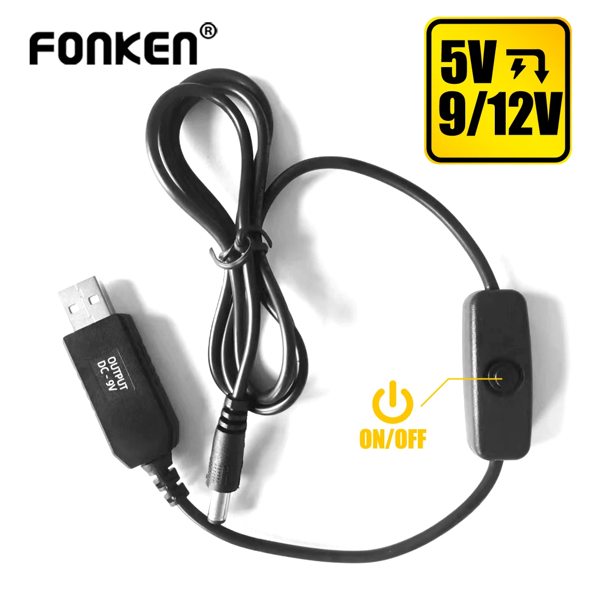 Fonken USB 전원 부스트 라인 DC 5V DC 9V / 12V 스텝 업 모듈 USB 컨버터 어댑터 케이블 Wifi 라우터 ...