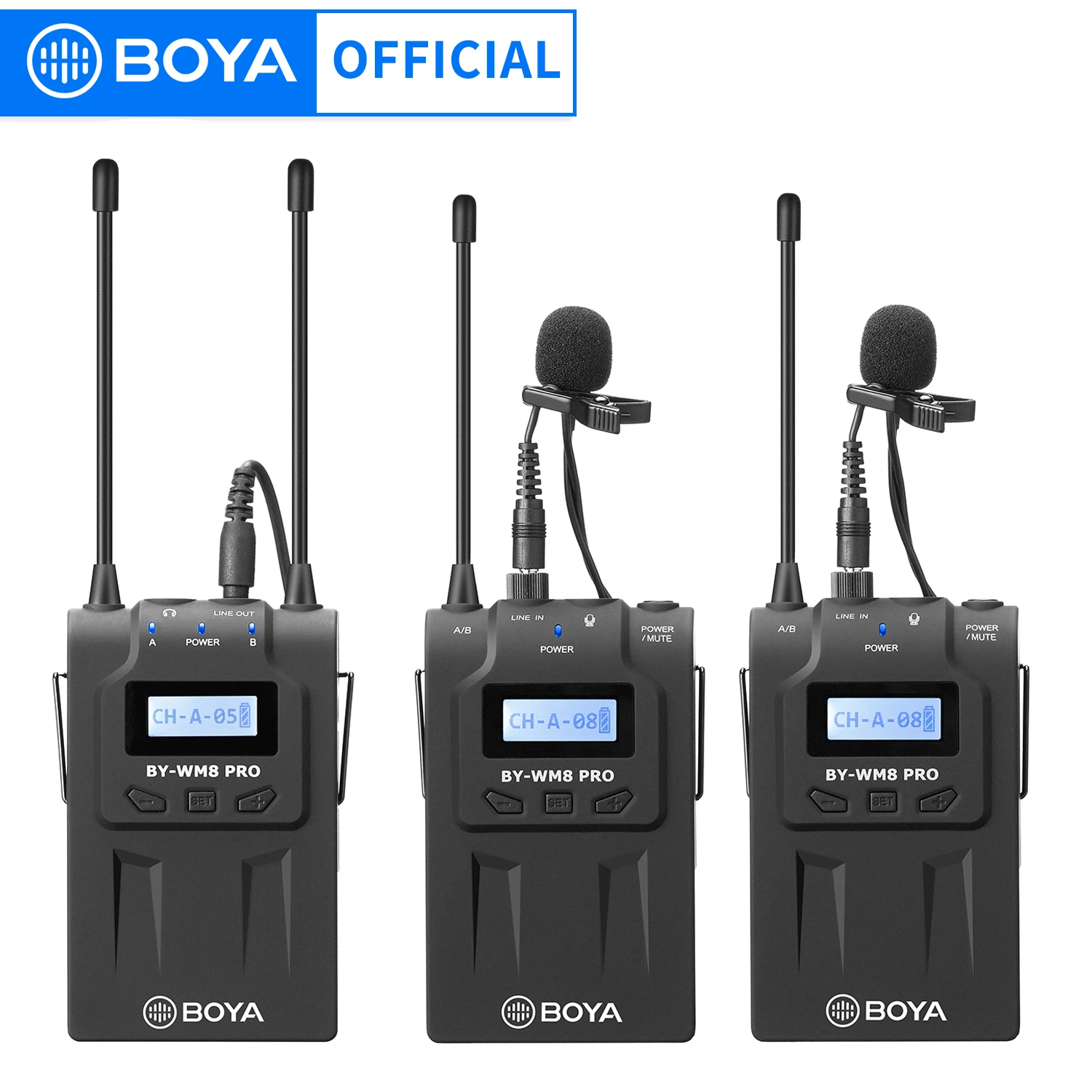 BOYA BY-WM8 Pro K2 Professional UHF Wireless Lavalier Clip-on ...
