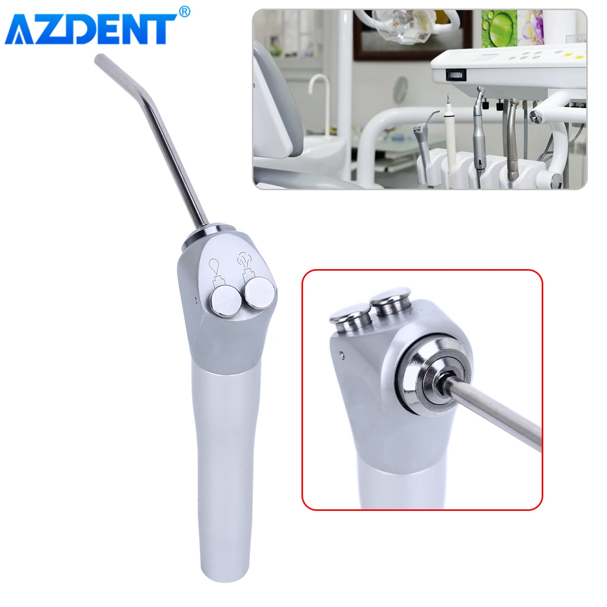 AZDENT Jeringa Dental de 3 vías, Kit de herramientas de odontología, pulverizador de aire y agua ...