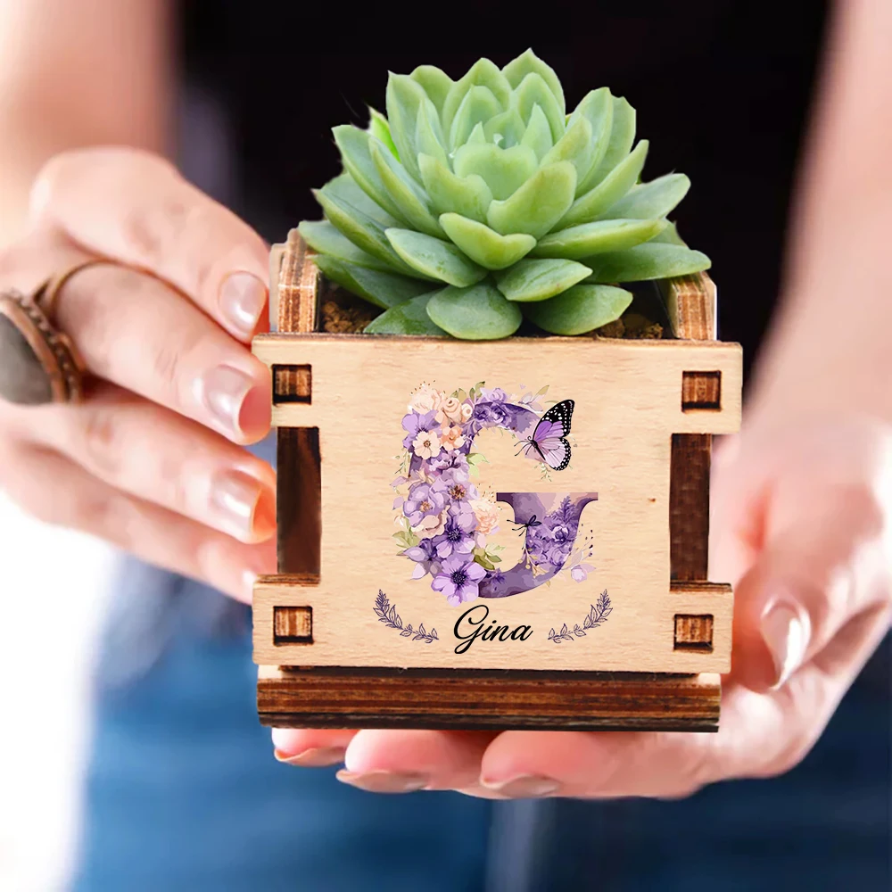 Personalized Mini Flower Pot Custom Name Succulent Flowerpot Decor ...