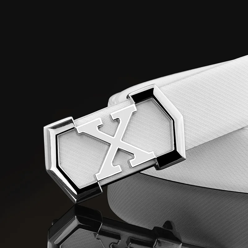 High-Quality-X-Buckle-Letter-Belt-Men-s-White-Designer-Casual-Leather ...