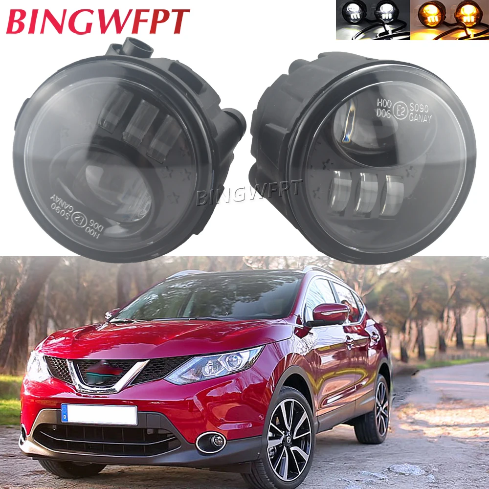 2PCS Fog Lights For Nissan Qashqai J11 2013-2019 Tiida X-Trail T31 Note ...