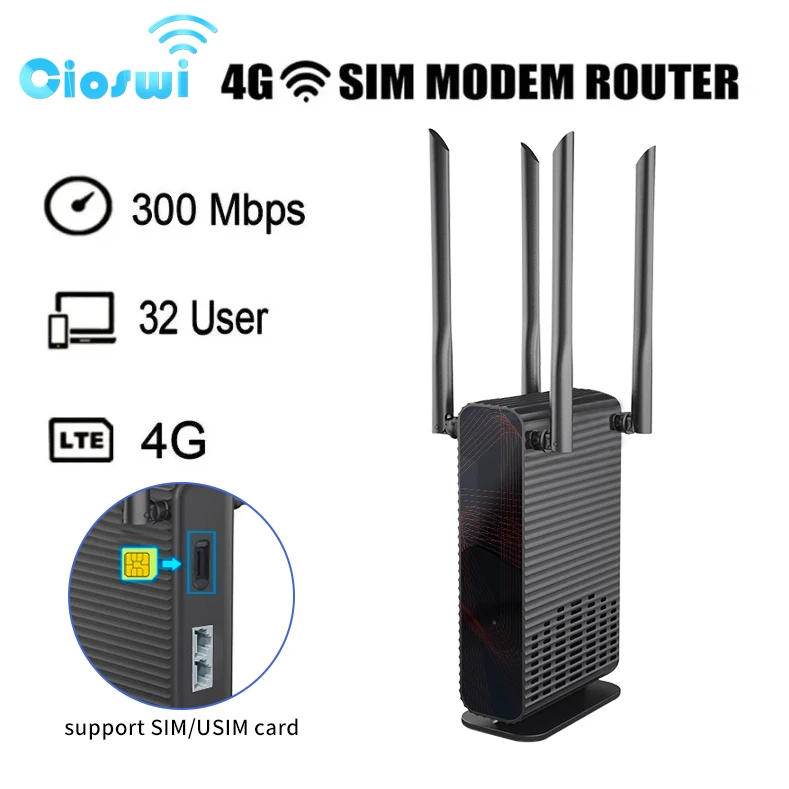 Cioswi 3G 4G Wifi Router 1200mbps 300M Global Modem 10GB Free Traffic ...
