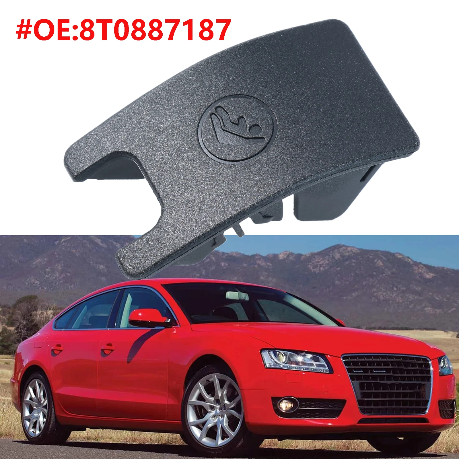 For-Audi-A4-B8-A5-Car-Rear-Child-Seat-Anchor-Slot-Trim-Cover-Button ...