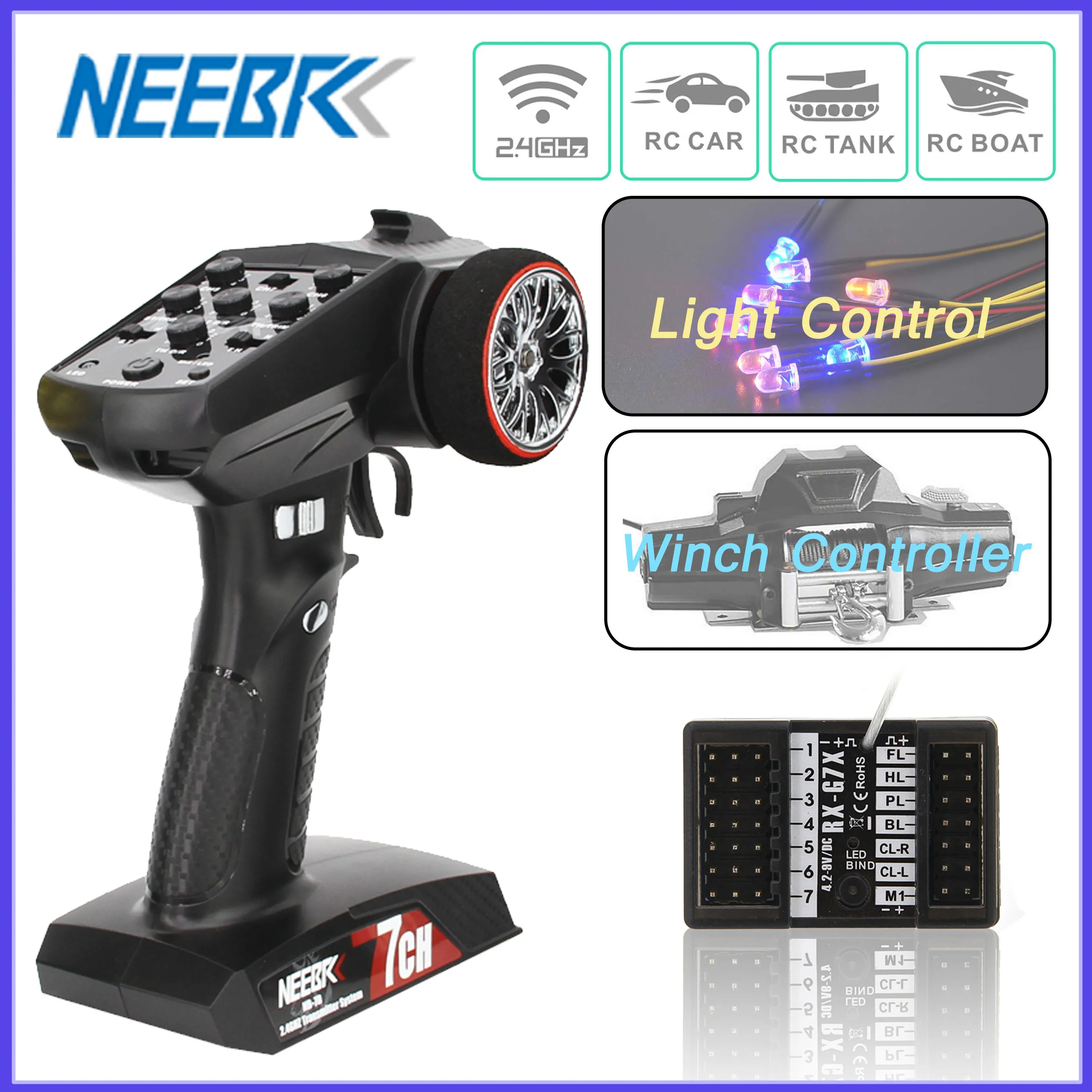 7CH-2-4G-Transmitter-3in1-Waterproof-12LED-Light-Control-Receiver-Set ...