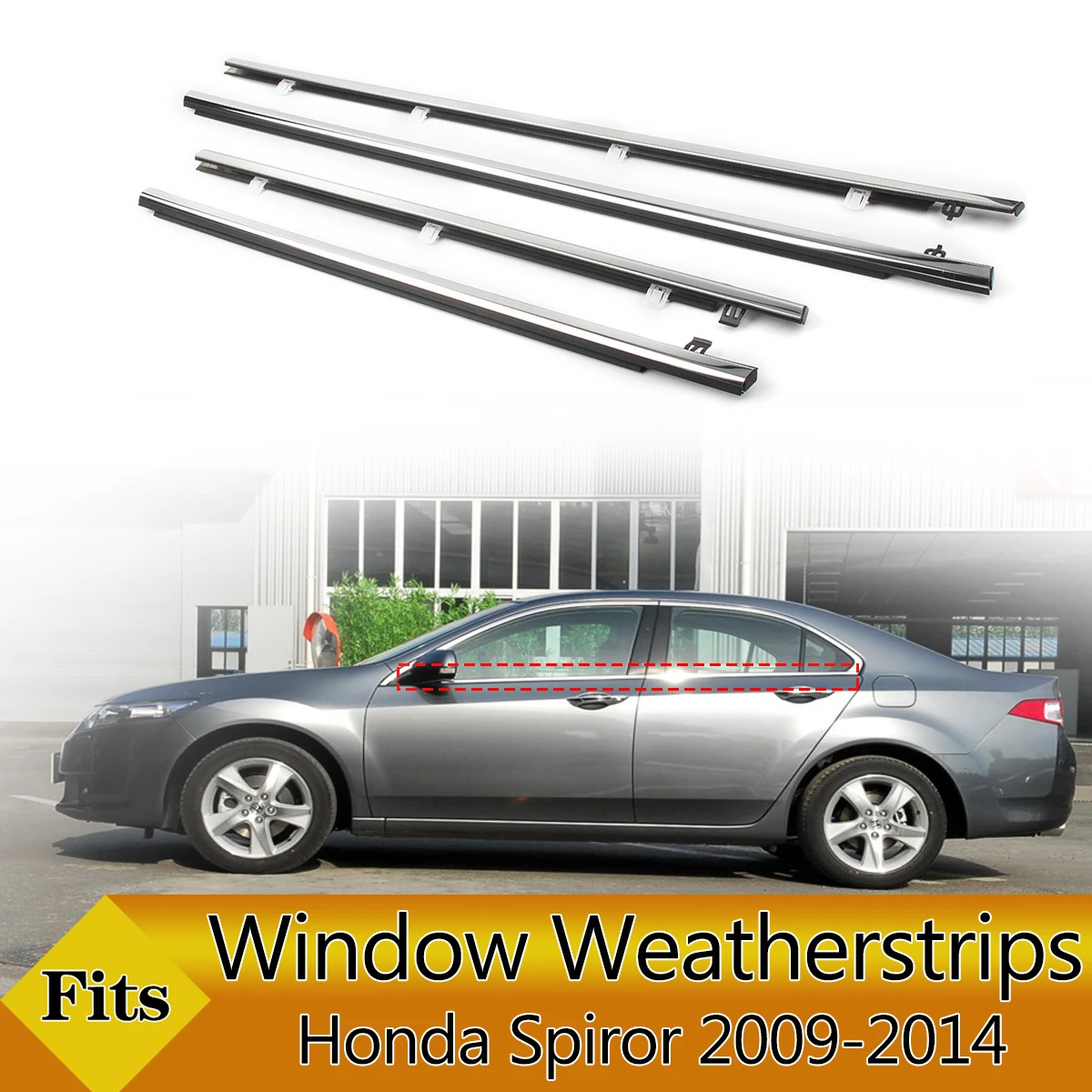 4PCS Car Outer Windows Rubber Weatherstrip Waterproof Pressure Strip ...