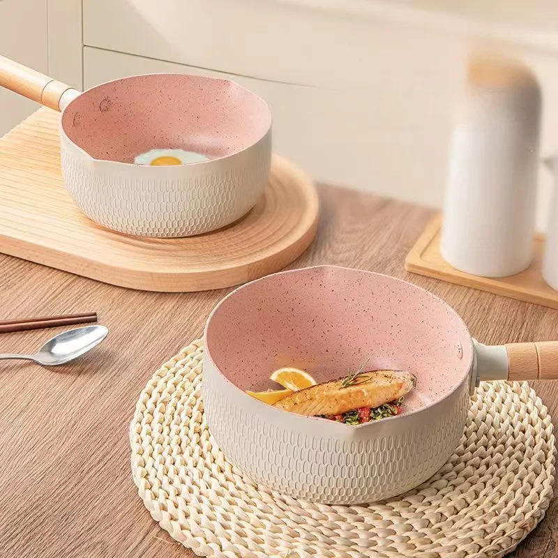 Japanese-style-Stainless-Steel-Snow-Pan-with-Wooden-Handle-Milk-Pot ...