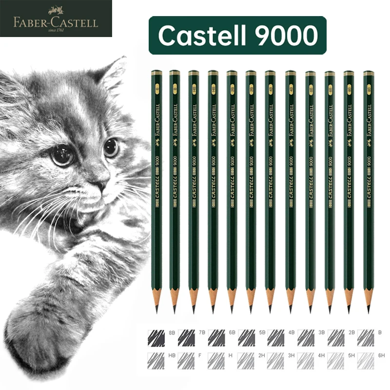 Faber-Castell-9000-Pencils-8-16pcs-Sketch-Drawing-Pencil-Set-Art ...