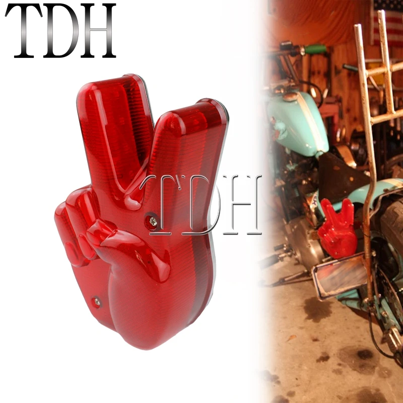 Motorcycle-Peace-Sign-Scissors-Hand-LED-Tail-Light-Finger-Rear-Brake ...