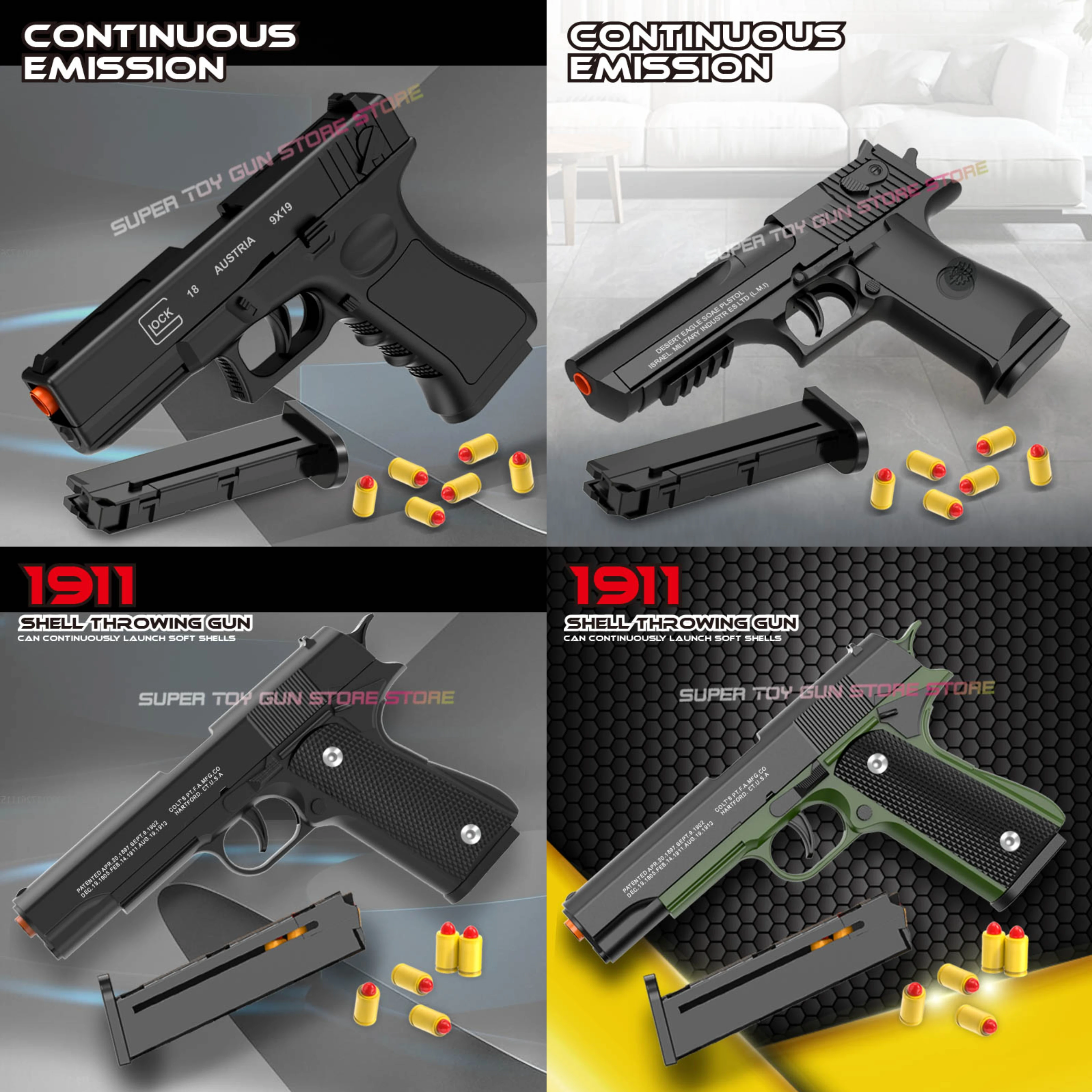 Pistola-de-juguete-Colt-negra-Desert-Eagle-Pistola-de-aire-suave ...