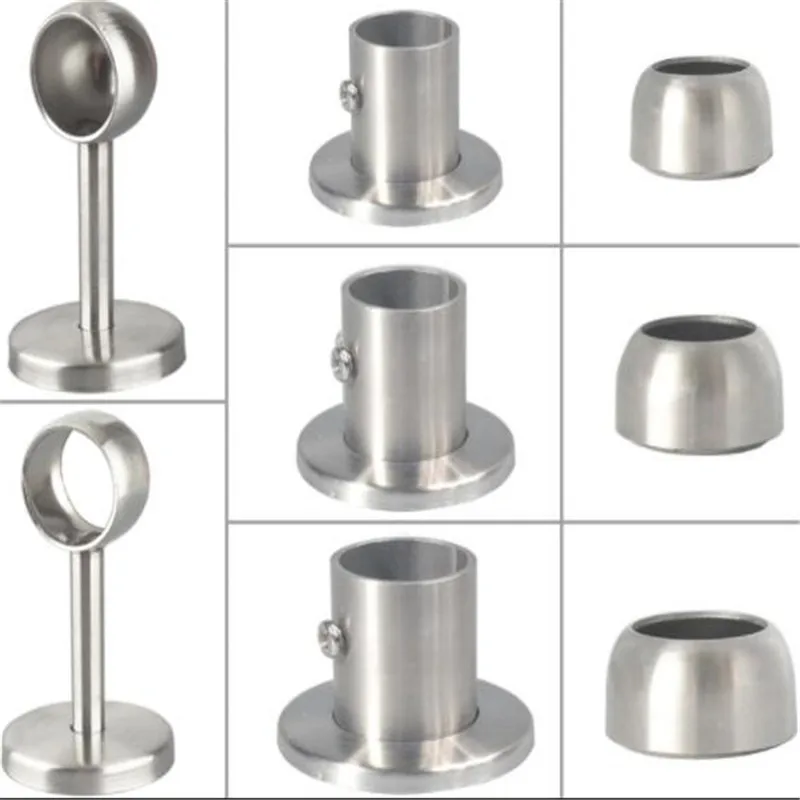 Stainless Steel Closet Rods Round Tube Pipe Support Brackets Flange ...