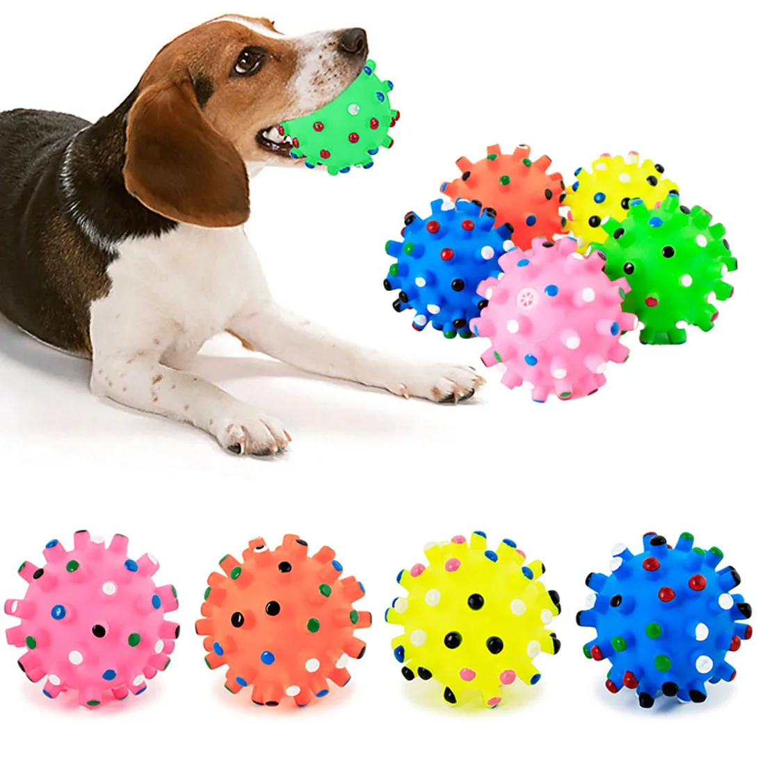 Round-Dog-Ball-Pet-Toy-Durable-Puppy-Training-Ball-Squeaky-Interactive ...