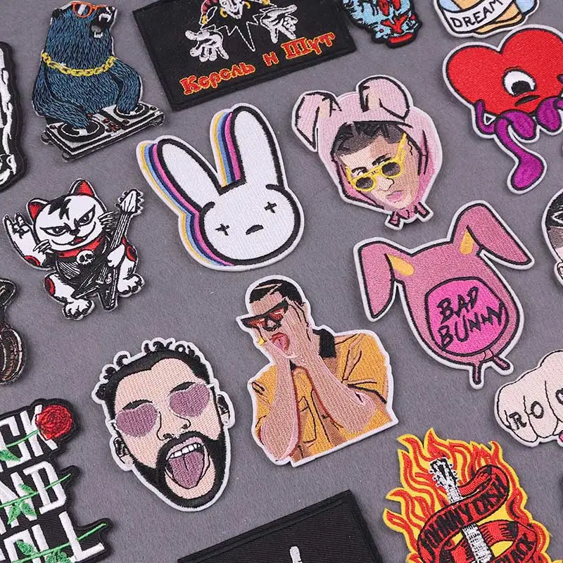 Hip-Pop-Patch-Iron-On-Patches-For-Clothing-Hippie-Embroidery-Patches-On ...