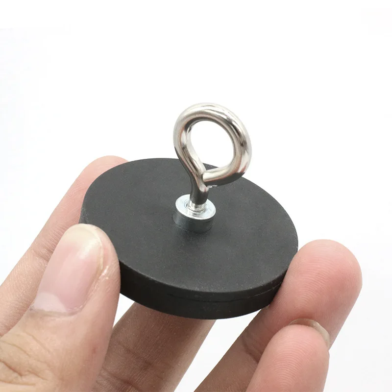 Magnet Super Strong Neodymium Magnets Fishing Rubber Coated Lifting ...