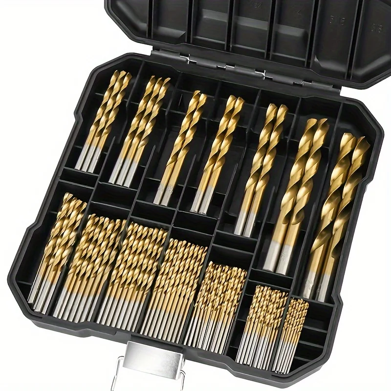 99pcs Titanium Coated Drill Bit Set High Speed Durable for Metal Wood ...