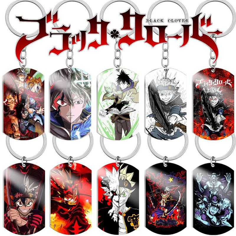 Anime Black Clover Keychain Cartoon Figure Asta Yuno Noell Stainless ...
