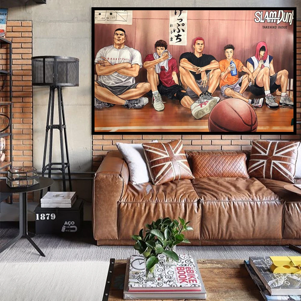 Anime Slam Dunk Canvas Poster Basketball Sakuragi Hanamichi Kaede ...