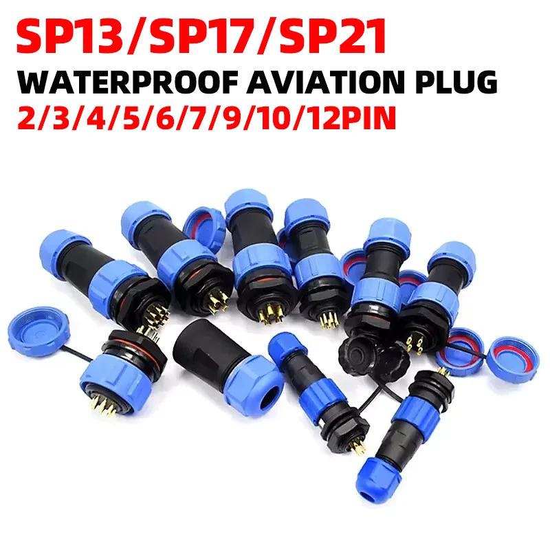 IP68 Waterproof Aviation Connector, SP13/SP17/SP21 Male/Female ...