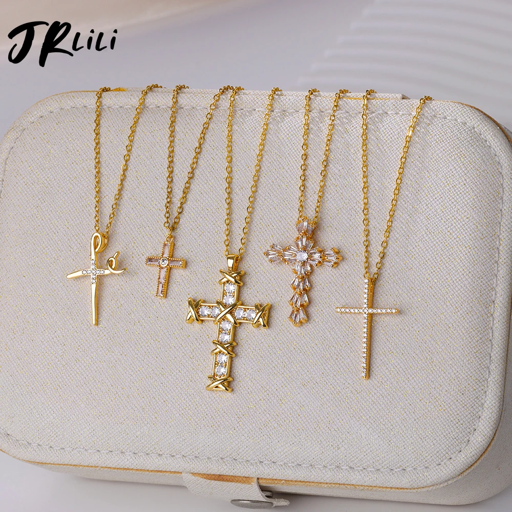 Collar-con-colgante-de-cruz-g-tica-de-Jes-s-para-mujer-collar-de-lujo ...