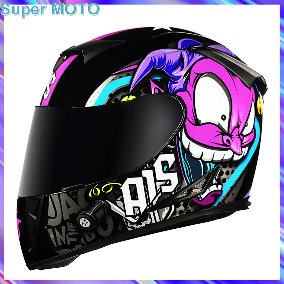 Casco-de-motocicleta-AIS-con-doble-lente-Capacete-con-patr-n-de-payaso ...