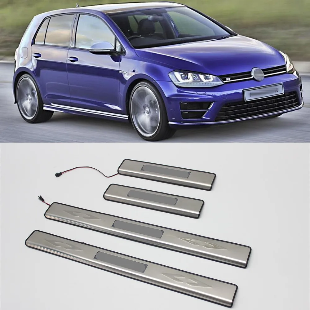 Stainless Steel Led Door Sill Scuff Plate Guard Sills Protector Trim ...