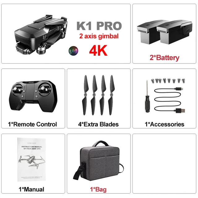 VISUO ZEN K1 PRO Updated K3 MAX 5G 4K Camera 3-Axis Gimbal GPS Dron ...