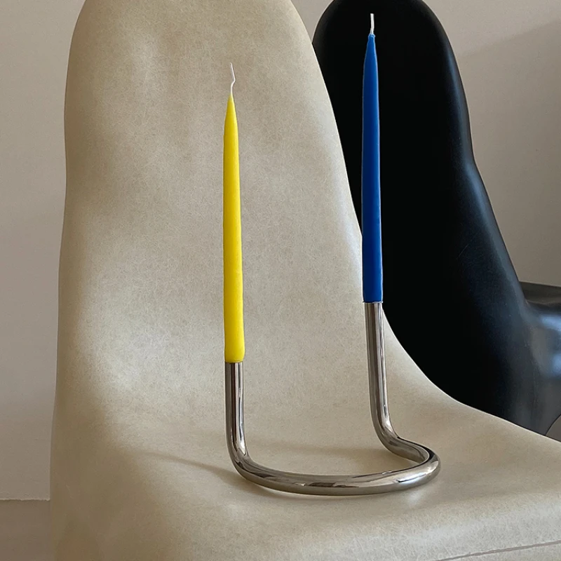 Nordic-Bauhaus-Style-U-shaped-Stainless-Steel-Tube-Twin-Candlestick ...