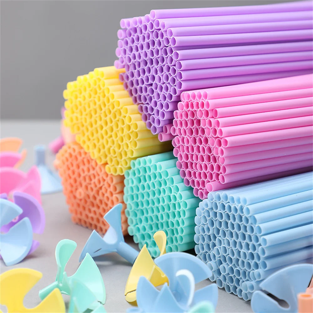 10-50pcs 32cm Latex Balloon Sticks Multicolor Plastic Balloon Holder ...