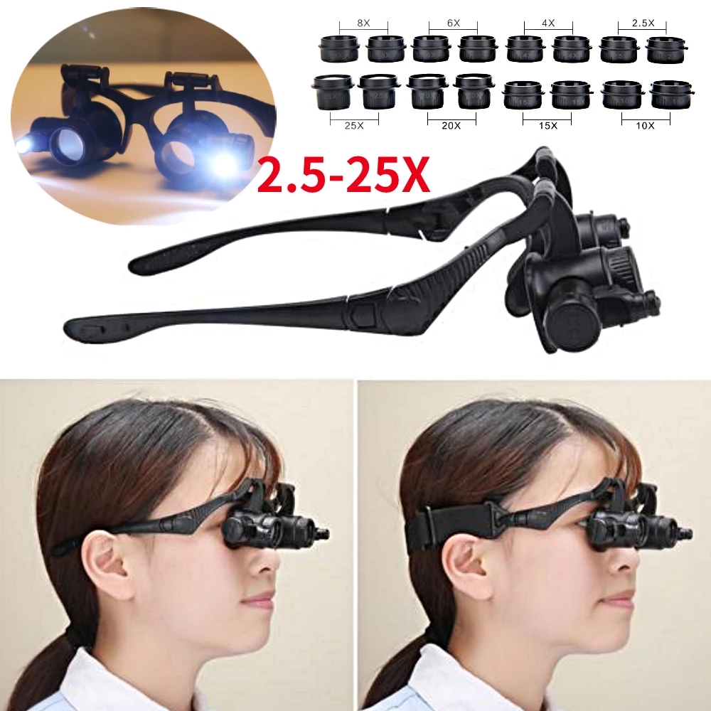 Portable-Magnifier-2-5-25X-Multi-Power-Double-LED-Lights-Magnifier-Eye ...